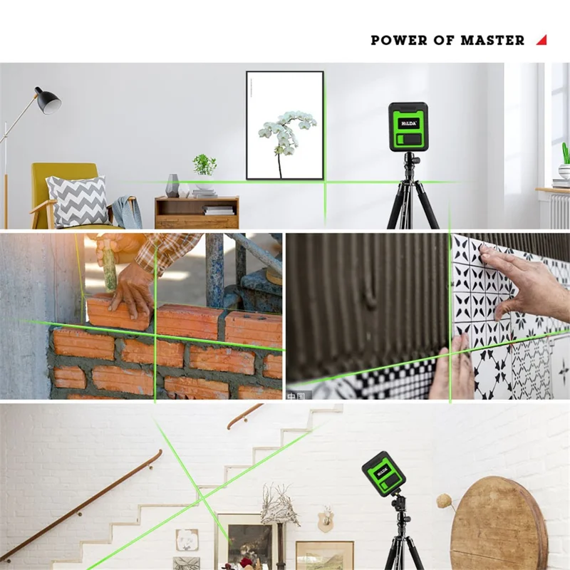 Wholesale HILDA Laser Level Meter 2-Lines Cross Green Light Level Laser ...