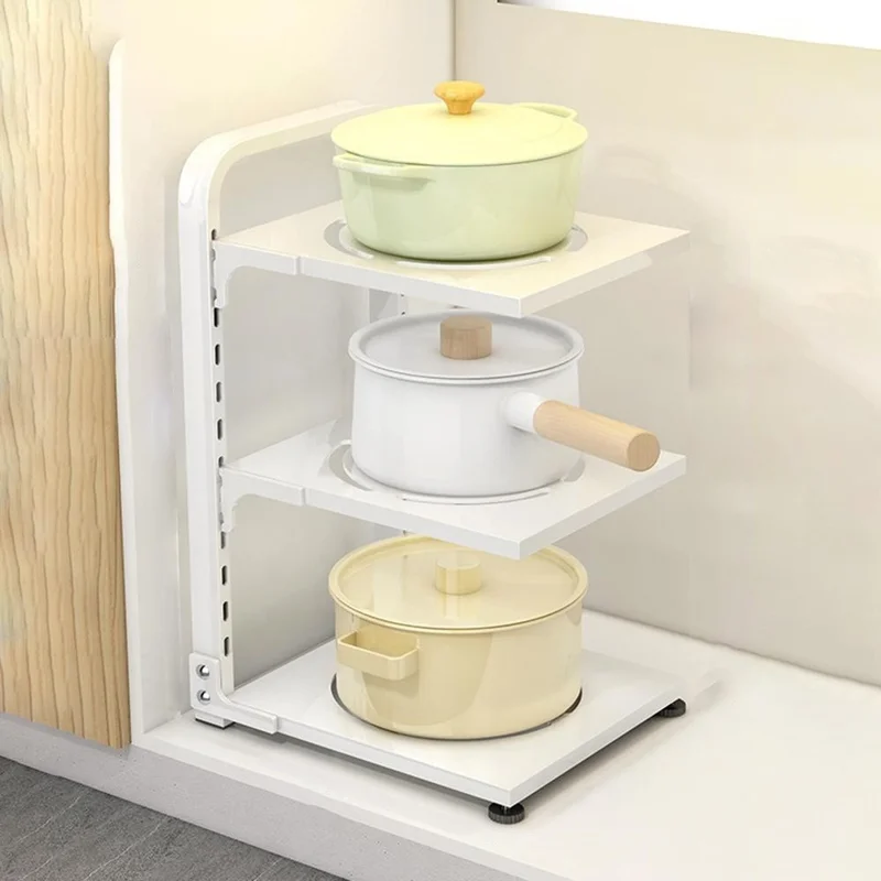 Wholesale 3 Tier Kitchen Storage Rack Carbon Steel Adjustable Pot Pan ...