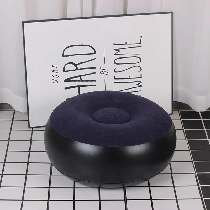 Portable Inflatable Stool Chair Thick Flocked Round Footrest Outdoor ...