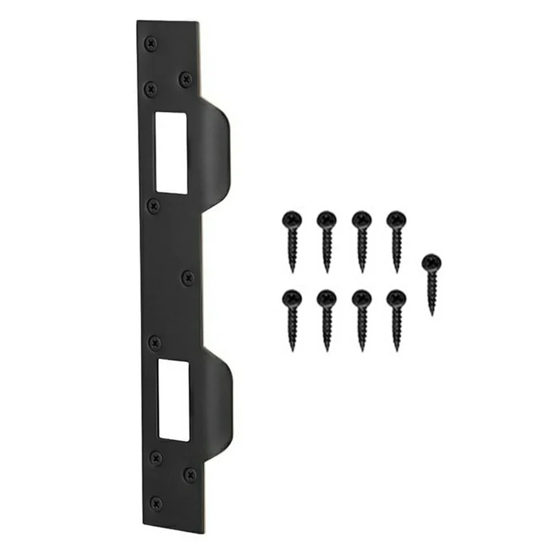 Heavy Duty Doors Metal Latch Plate Reinforcer Double Hole Strike Plate ...