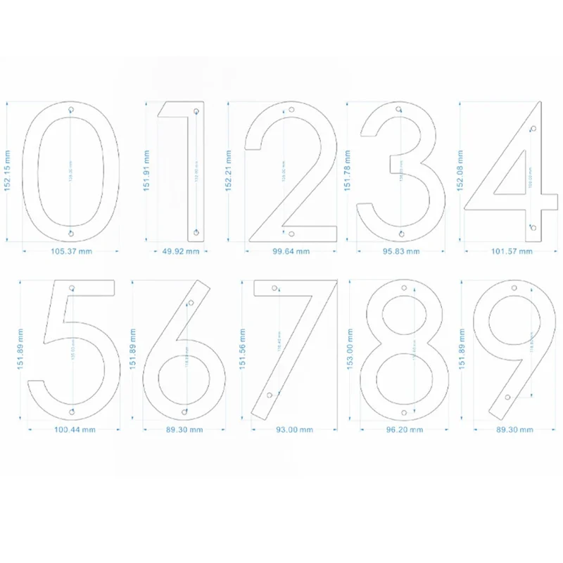 Wholesale 6-inch / 152mm Acrylic 3D Floating House Numbers Outdoor ...