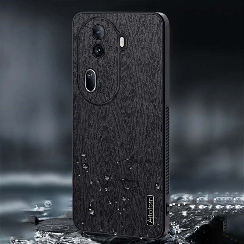 Wholesale Customize For Oppo Reno11 5G Wood Grain Protective Shell PU ...