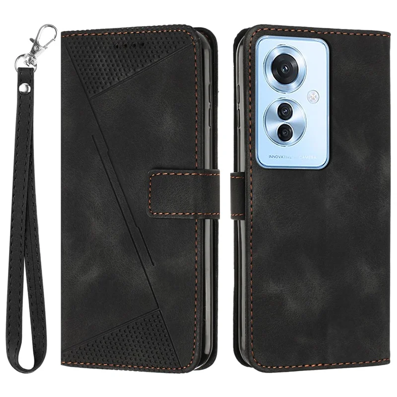 For Oppo Reno11 F 5G / F25 Pro 5G Phone Case Triangle Imprinted Stand ...