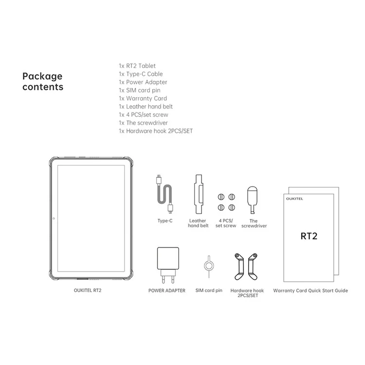 OUKITEL RT2 10.1-inch Tablet MT8788 8GB+128GB Android 12 20000mAh ...