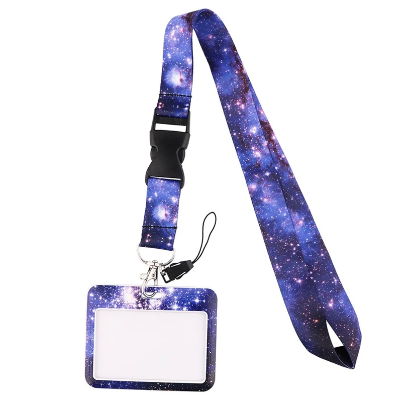 Wholesale Starry Sky Series Neck Lanyard with ID Badge Holder Keychains ...