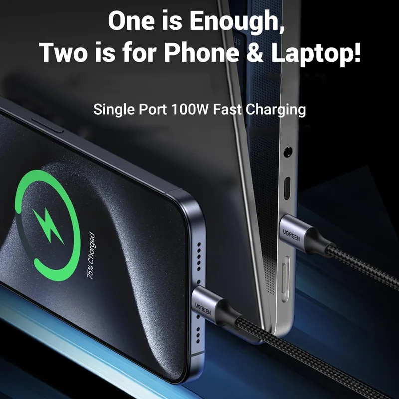 Wholesale UGREEN 35087 1.5m 2 in 1 USB-C to USB-C Y Splitter Cable 100W ...