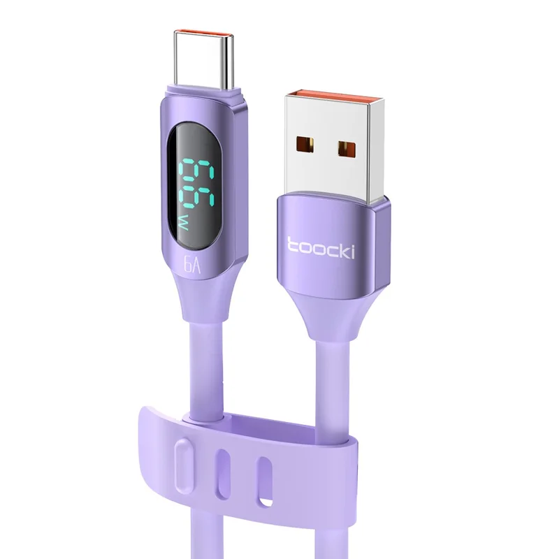 Wholesale TOOCKI TQ-X55A2 2m Digital Display USB to Type-C 6A Liquid ...