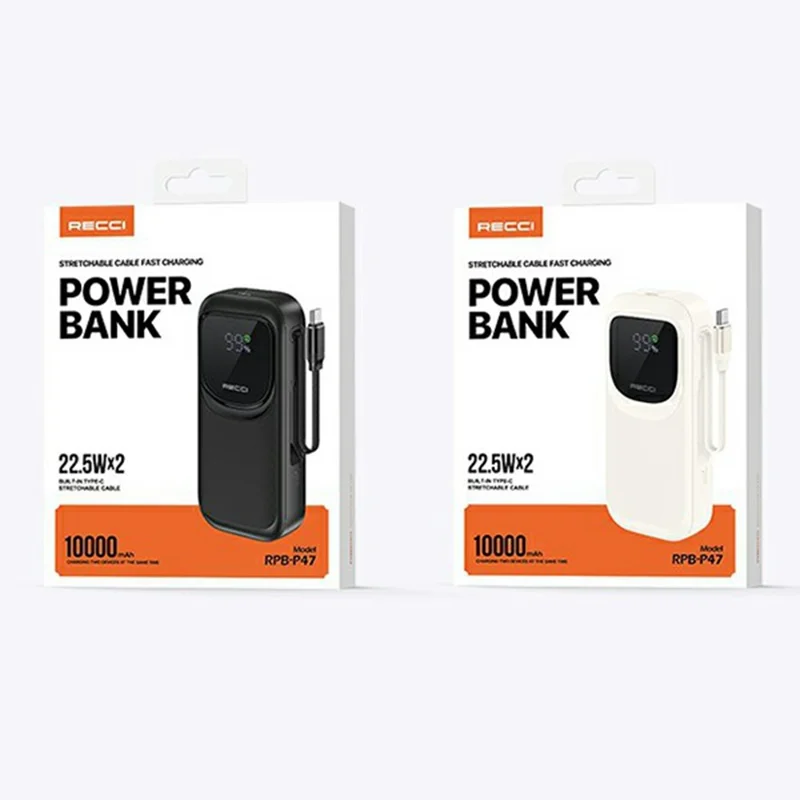 RECCI PB-P47 10000mAh LED Display Power Bank 22.5W Fast Charging ...