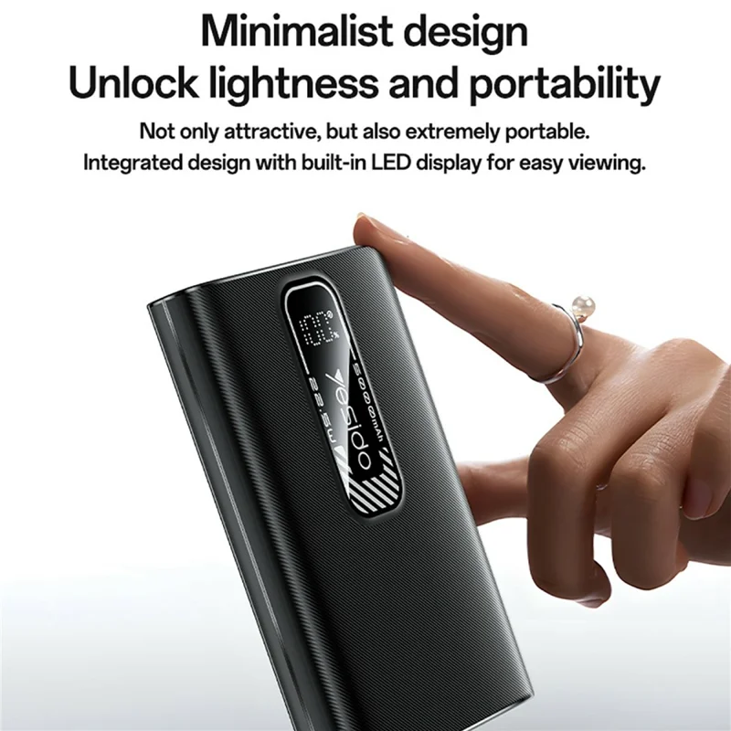 YESIDO YP92 5000mAh Power Bank Ultra Thin 22.5W Fast Charging Digital ...