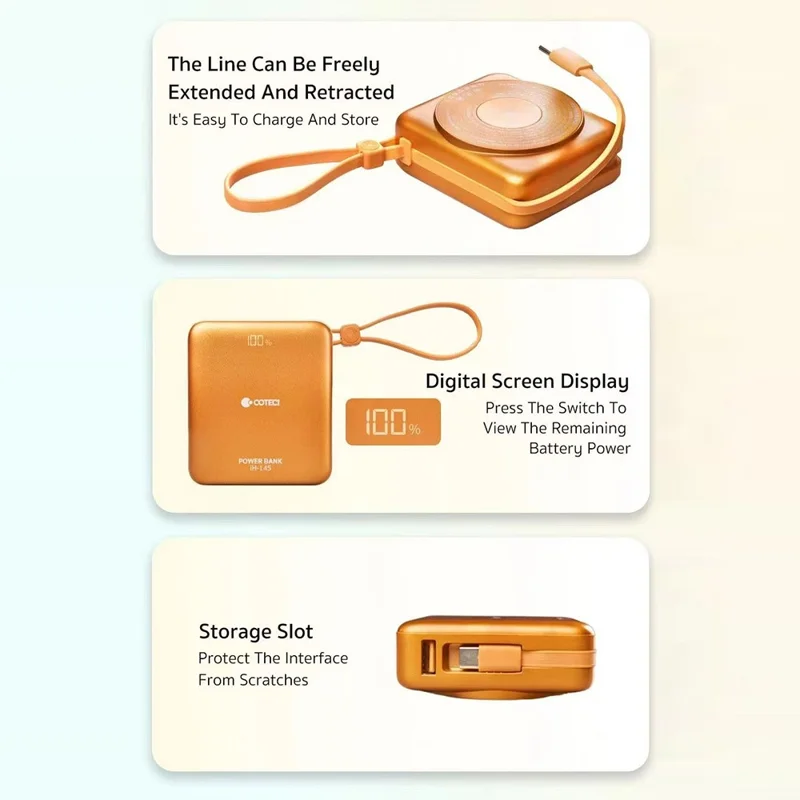 COTECI iH-145 3 in 1 10000mAh Magnetic Wireless Charging Power Bank ...