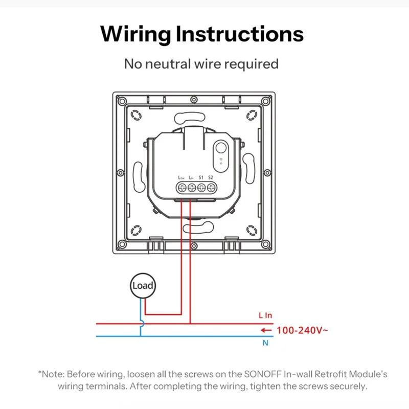 SONOFF E1GSL For Sonoff ZBMINIL2 Retrofit Module 1-Gang Wall Switch ...