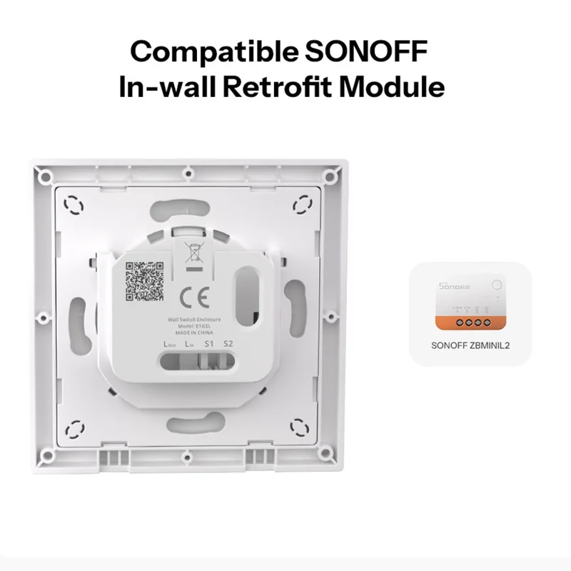 SONOFF E1GSL For Sonoff ZBMINIL2 Retrofit Module 1-Gang Wall Switch ...