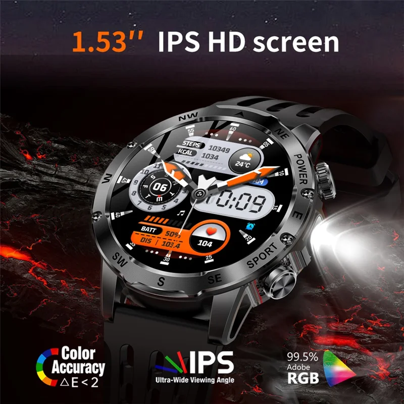 AK92 Smart Sports Watch Heart Rate Sleep Monitor HD Screen Large ...