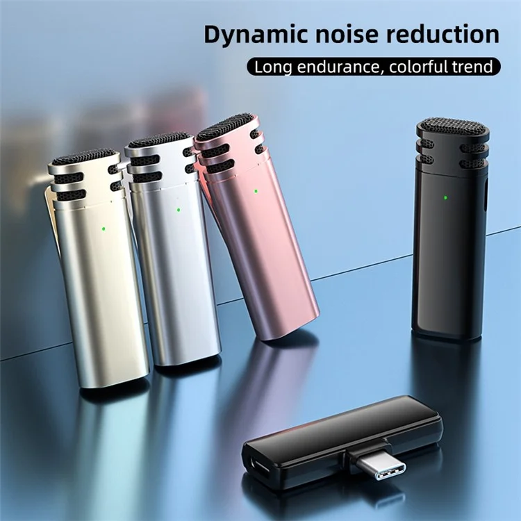 V8 Type-C Interface Plug and Play 2.4G Wireless Lavalier Microphone ...