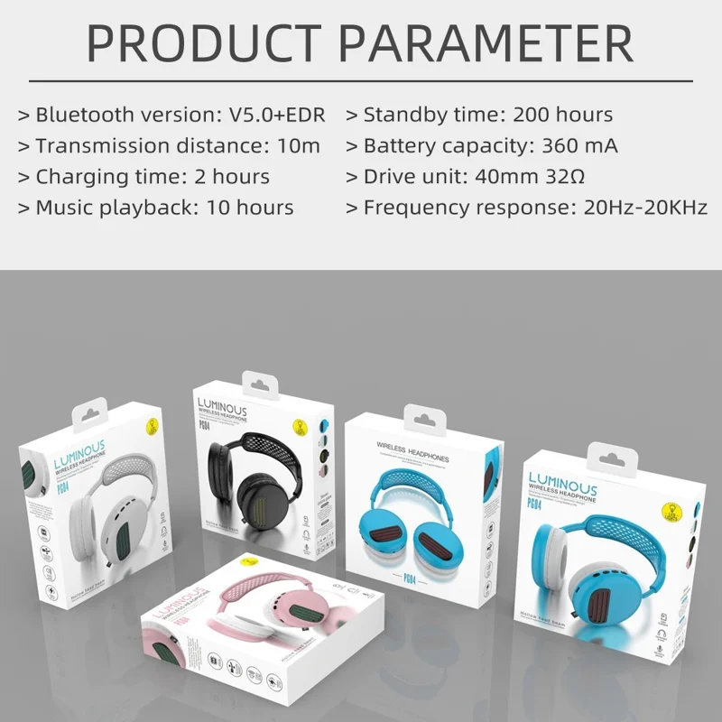 PG04 Hollow Head Beam Design Wireless Bluetooth Headset 7.1 Kanal HiFi ...