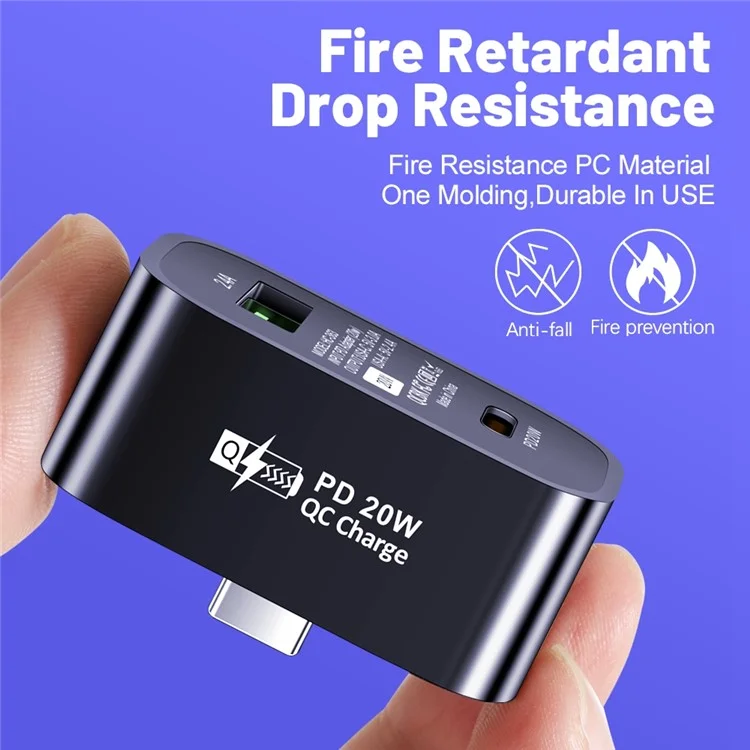 Wholesale Type-C to Type-C + USB-A Splitter Dual Port Extender PD 20W ...