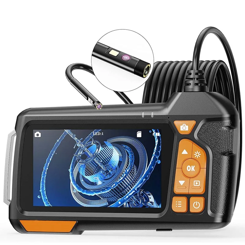 M40 1m Hard Wire Borescope Camera with 6+1 LED Lights 5mm 4.5'' IPS ...