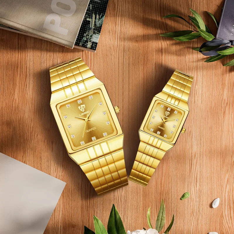Wholesale LIEBIG L8808 Rhinestone Decor Analogue Quartz Couple Wrist ...