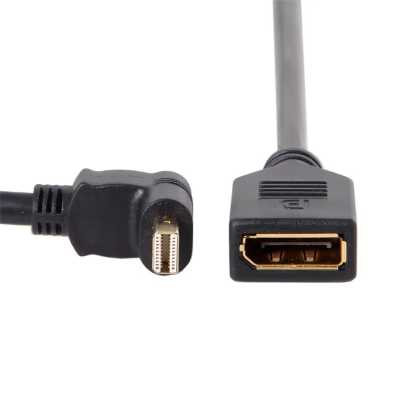Wholesale 0.3M Mini DP DisplayPort 90 Degree to DisplayPort Female ...