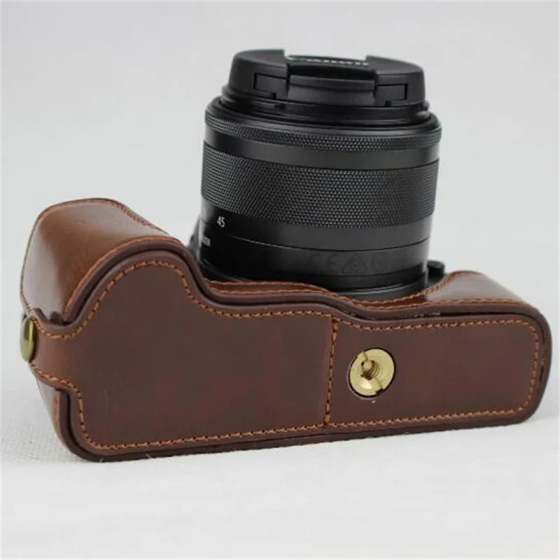Wholesale Customize PU Leather Camera Half Case Bottom Mount Cover for ...
