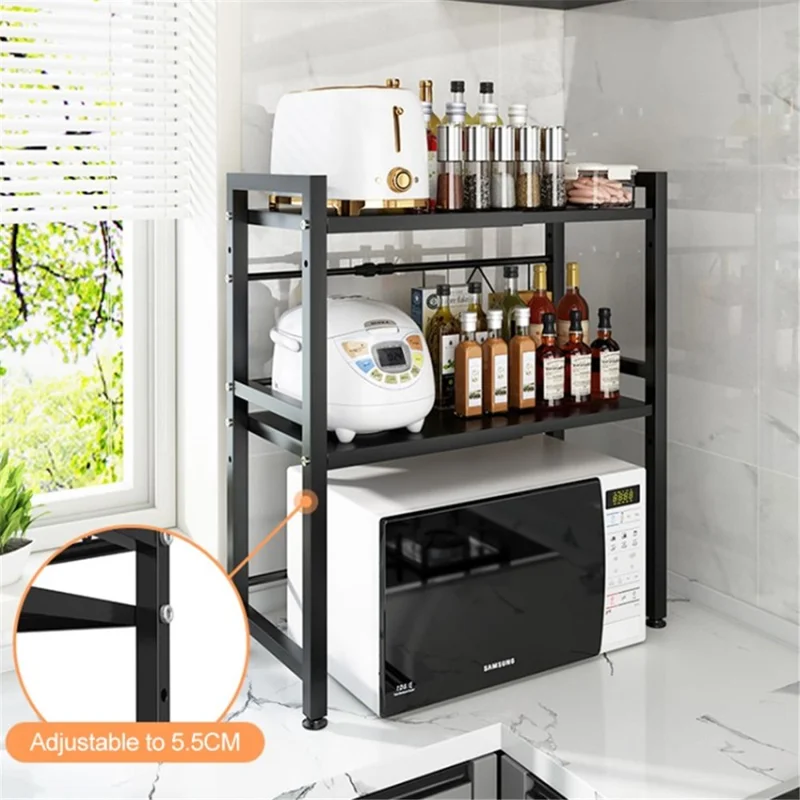 Microwave Oven Rack Toaster Stand Shelf Expandable Kitchen Countertop ...