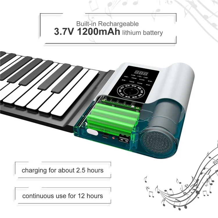 Wholesale Customize Portable Hand Roll Up Piano 88 Keys Soft Roll Piano ...