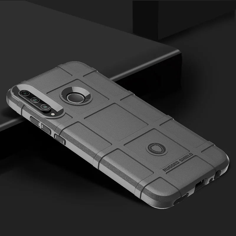 Shock-proof Rugged Square Grid Texture TPU Phone Case for Huawei Y7P ...