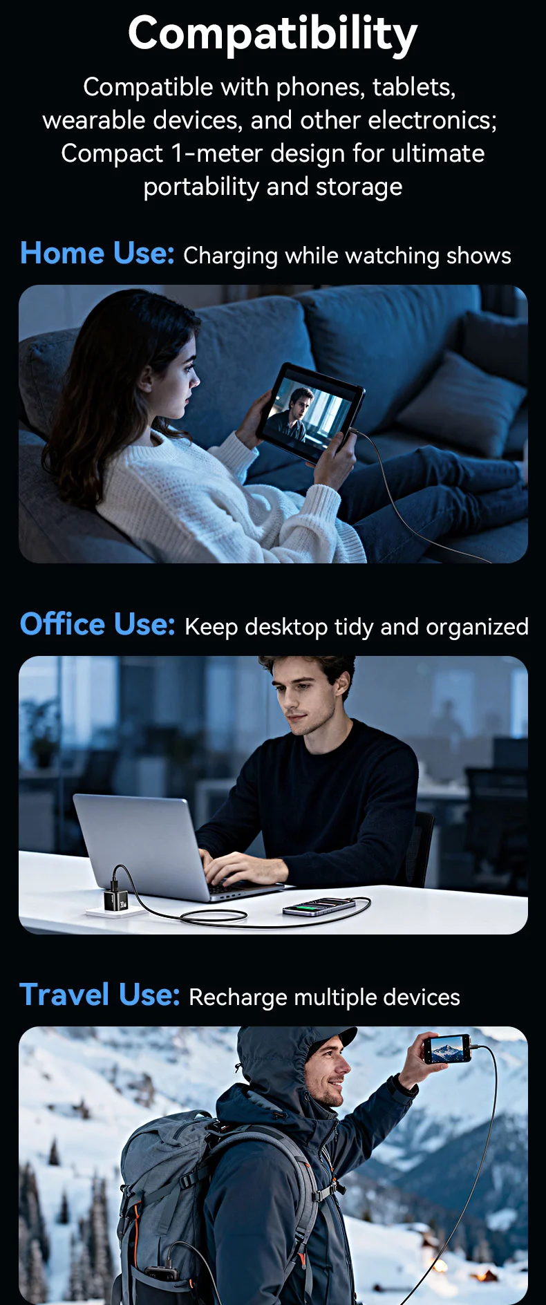 USAMS SJ777 U94 Type-C 3A Fast Charging & Data Cable (1m) - BLACK ...