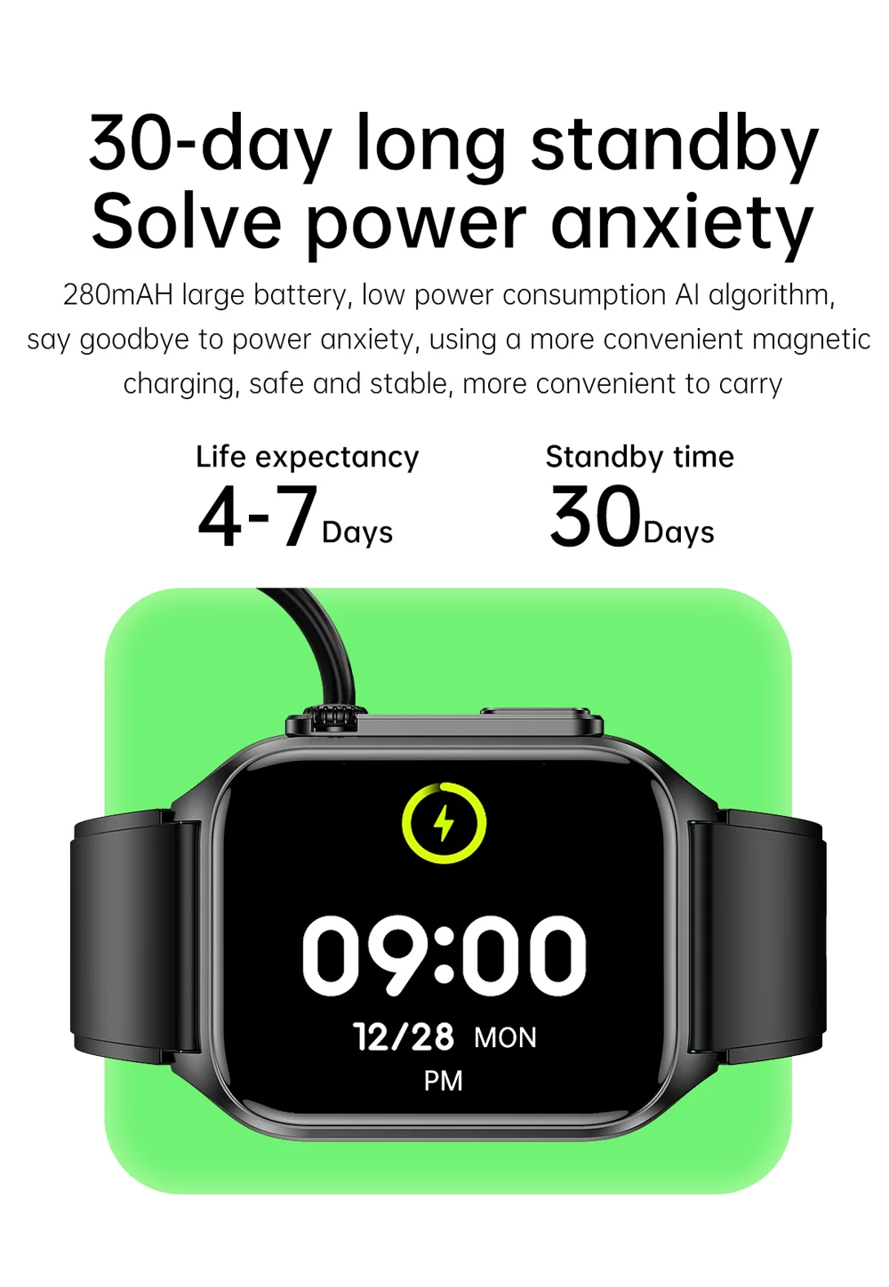 TK12 1.96" ECG + PPG Smart Watch Bluetooth Call Fitness Bracelet ...