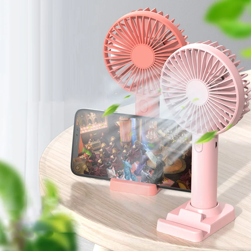 Summer Mobile Phone Holder Handheld Mini Fan - White Wholesale | TVCMALL