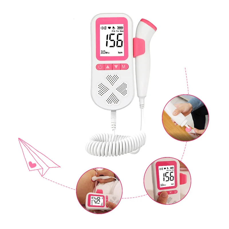 Fetal Heart Rate Monitor Handheld Baby Heartbeat Monitor for Pregnancy ...
