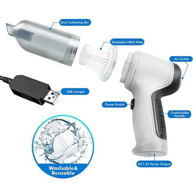 HL-107 3-In-1 Handheld Vacuum 120W 9000pa Cordless Rechargeable Vacuum ...