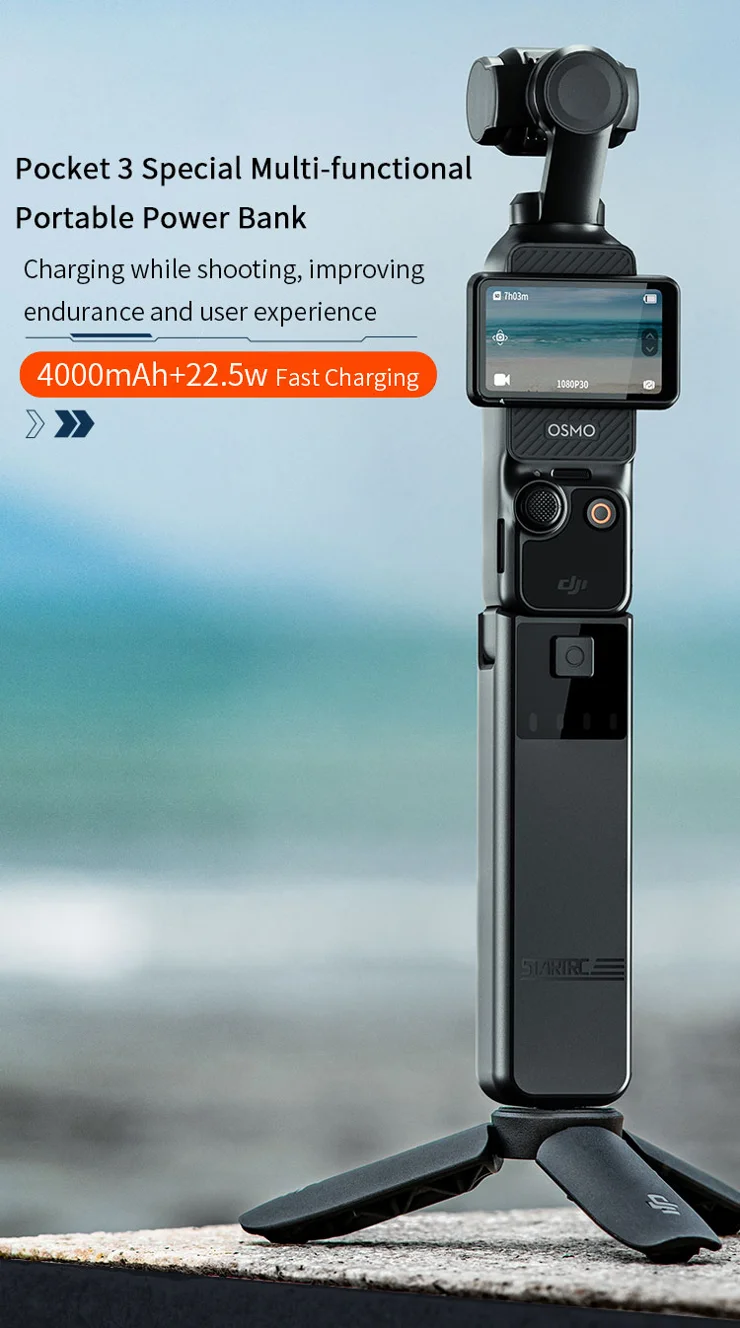 Wholesale STARTRC 1132076 For DJI Osmo Pocket 3 Charging Case Battery Pack Action Camera Power Bank TVCMALL
